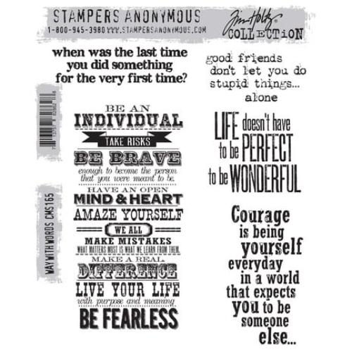 Stampers Anonymous Way With Words Tim Holtz Cling Stamps (CMS165 ...