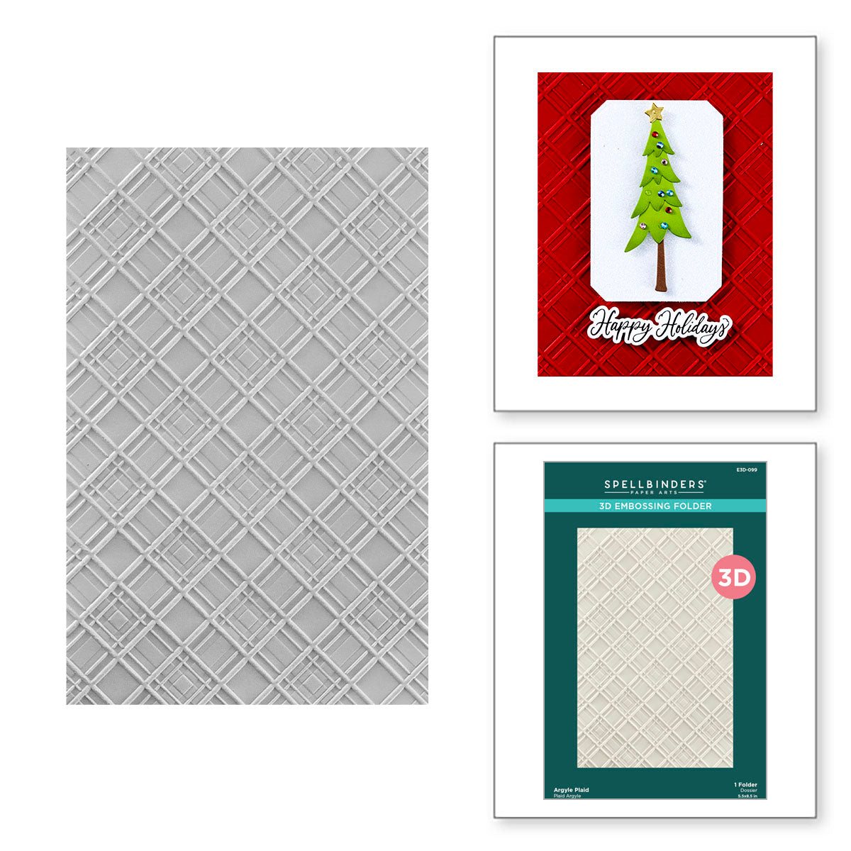 Spellbinders - Argyle Plaid 3D Embossing Folder – Krafters Cart